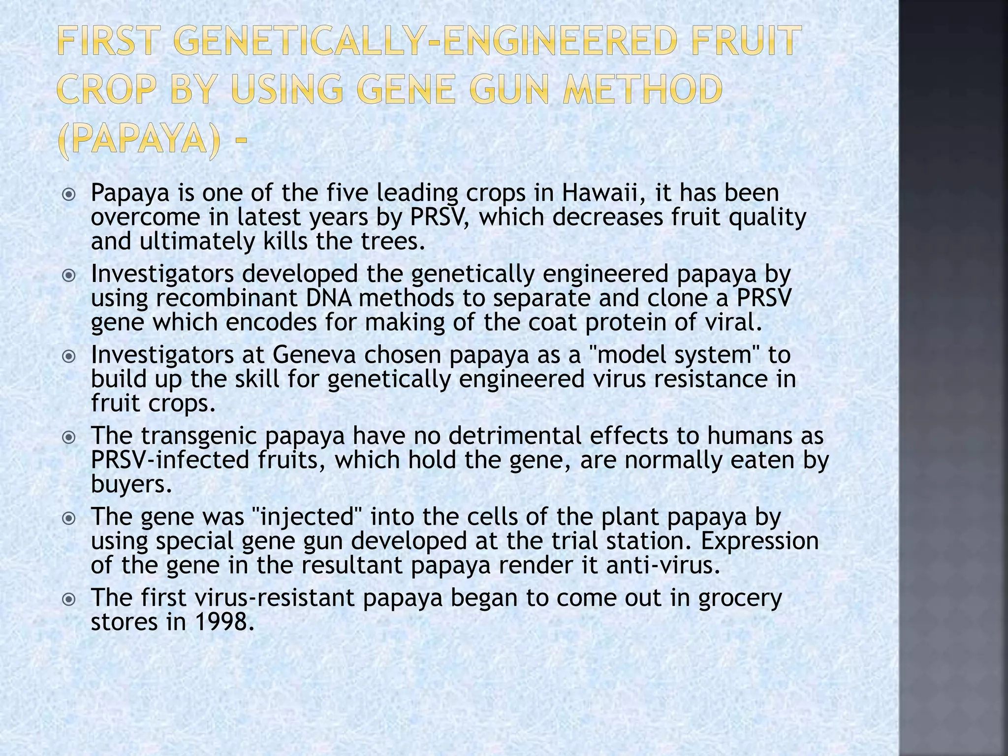 Direct Gene Transfer method (gene gun method). | PPTX