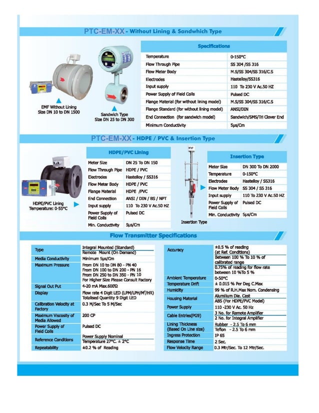 Ptc flow meter s-catalogue | PDF