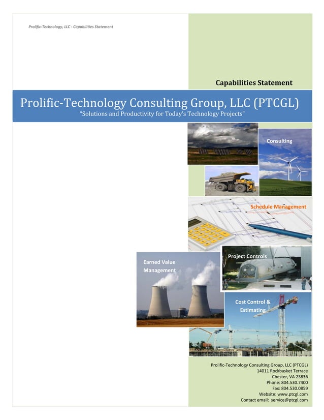 Ptcgl Capabilities Statement 2011 | PDF
