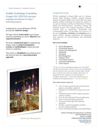 Ptcgl Capabilities Statement 2011 | PDF