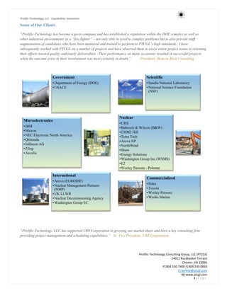 Ptcgl Capabilities Statement 2011 | PDF