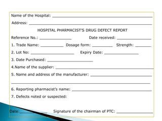 PTC & Hospital Formulary | PPT