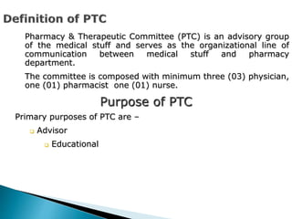 PTC & Hospital Formulary | PPT