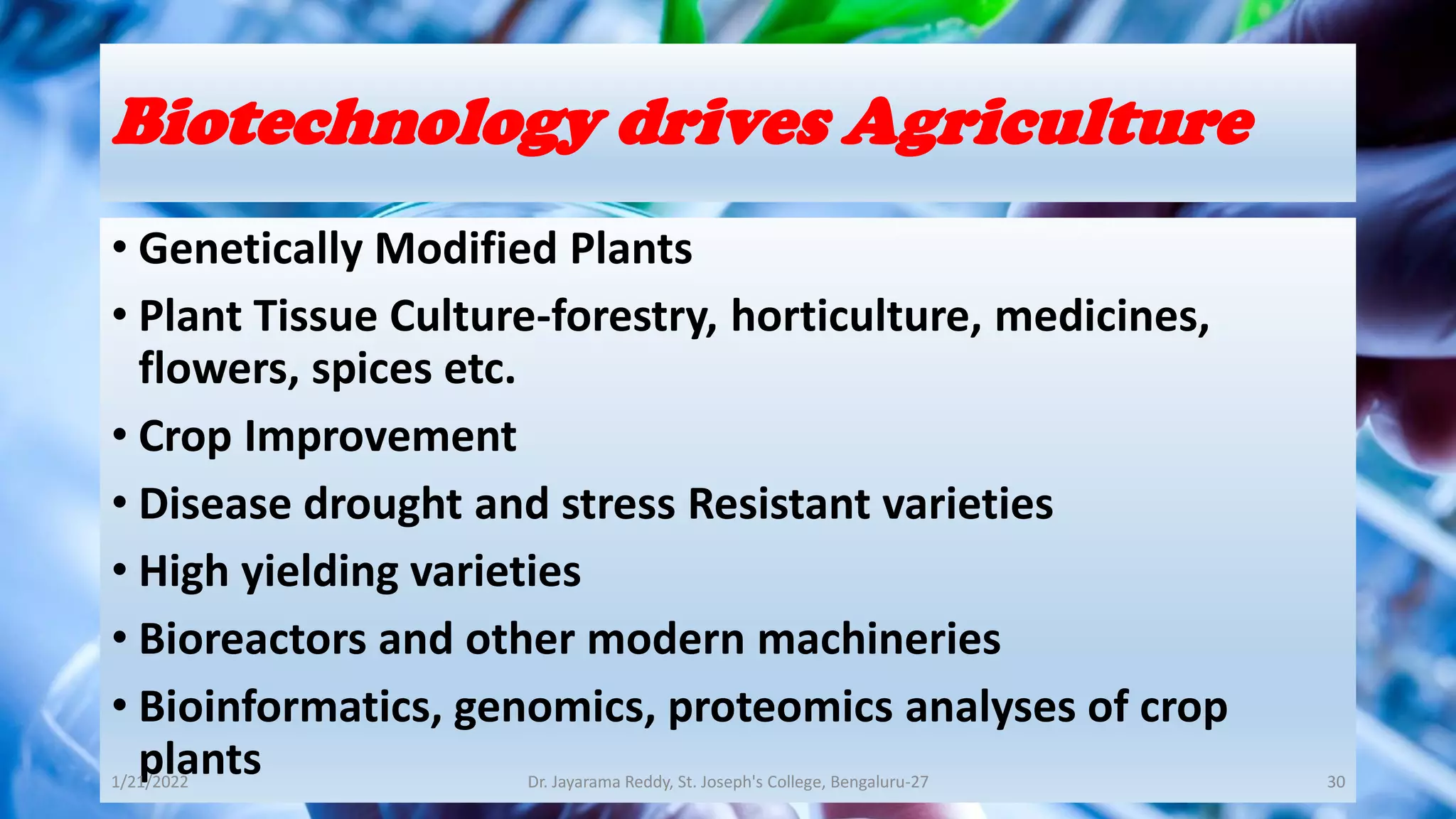 Plant Tissue Culture as an Industry by Dr. Jayarama Reddy | PDF