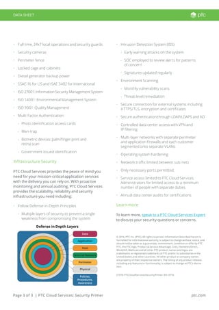 PTC Cloud Services Datasheet: Security Primer | PDF