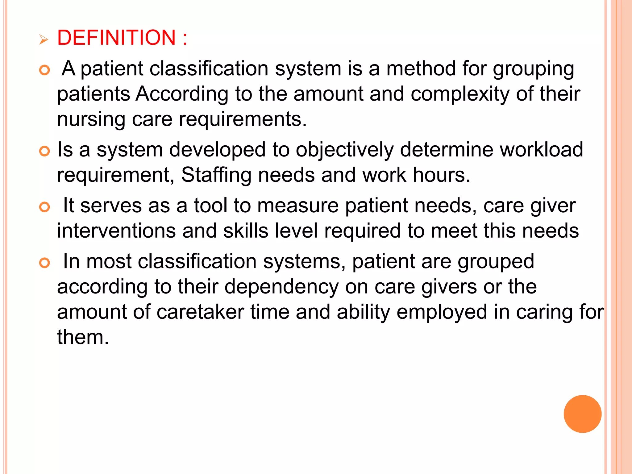 Patient classification | PPTX