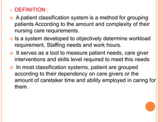 Patient classification | PPTX