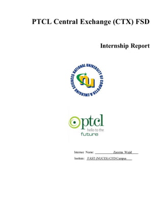 Ptcl internship report | DOCX