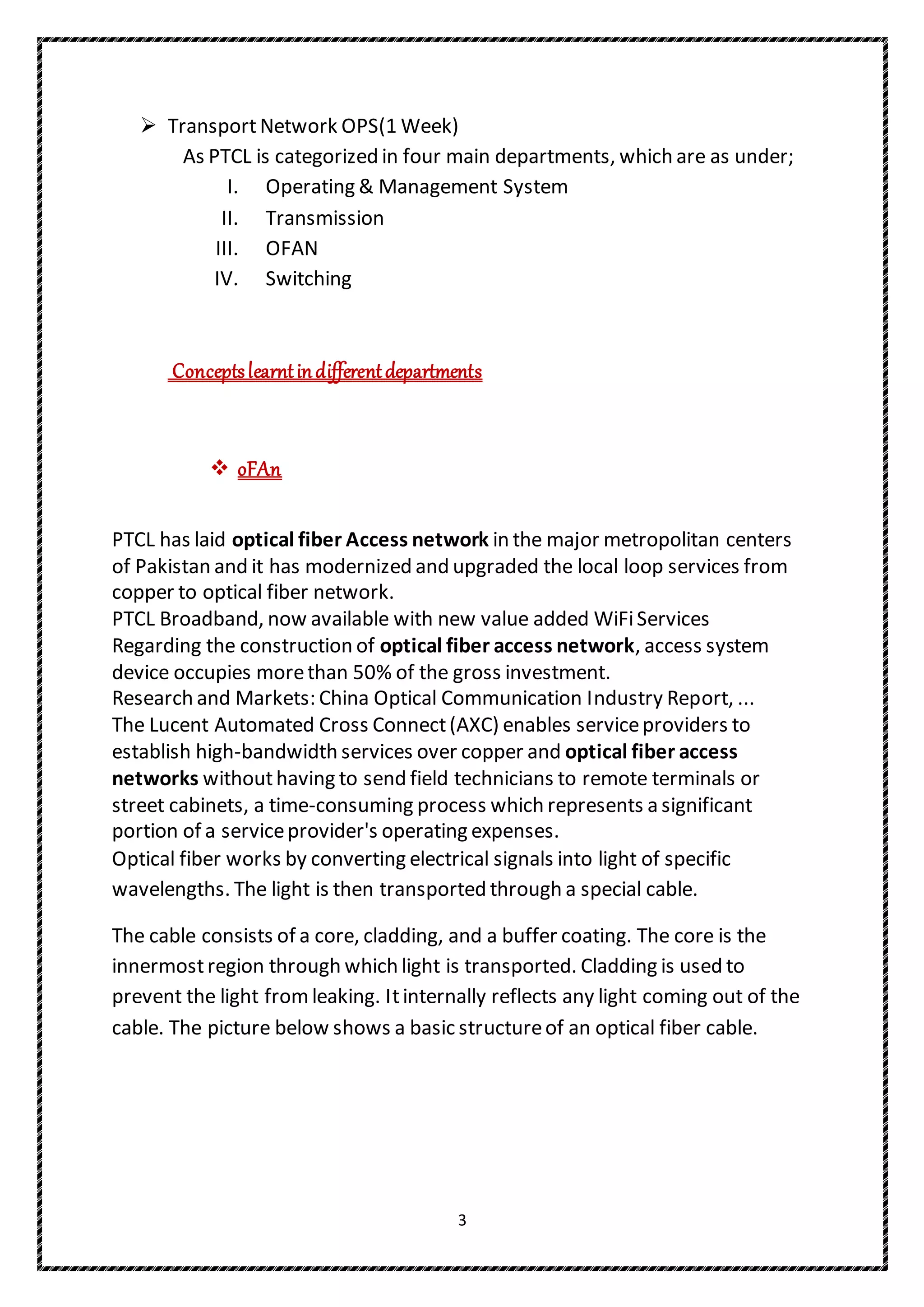 Ptcl internship report by allah bux | DOCX
