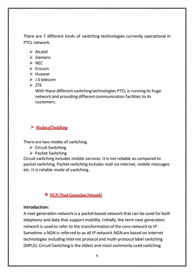 Ptcl internship report by allah bux | PDF