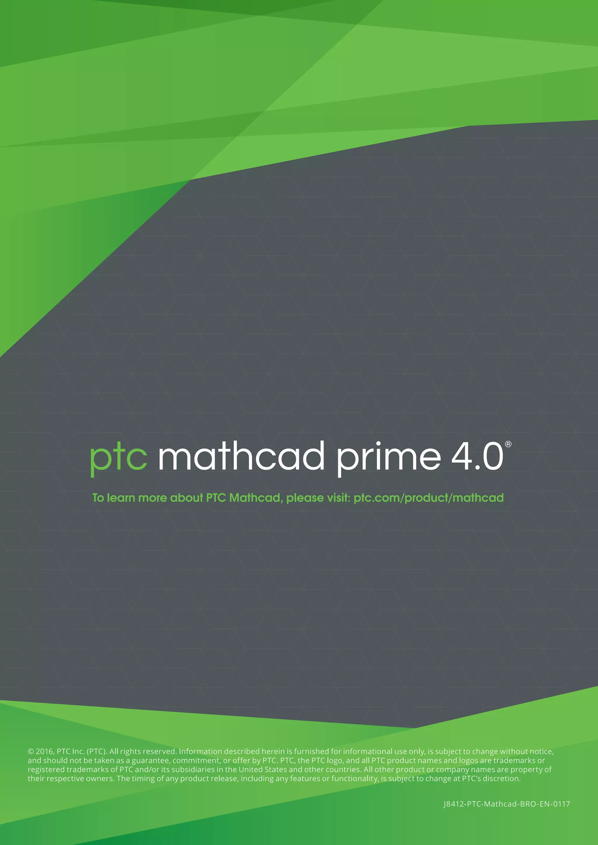 Ptc mathcad prime 4.0 brochure | PDF
