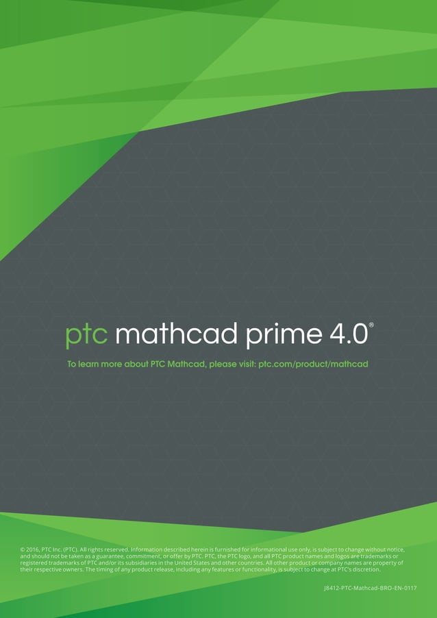 Ptc mathcad prime 4.0 brochure | PDF