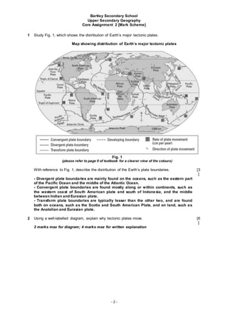 Plate tectonics Core Assignment 2 Answer | DOCX