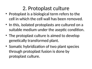 Plant tissue culture tech Unit-III Pcog -I | PPT