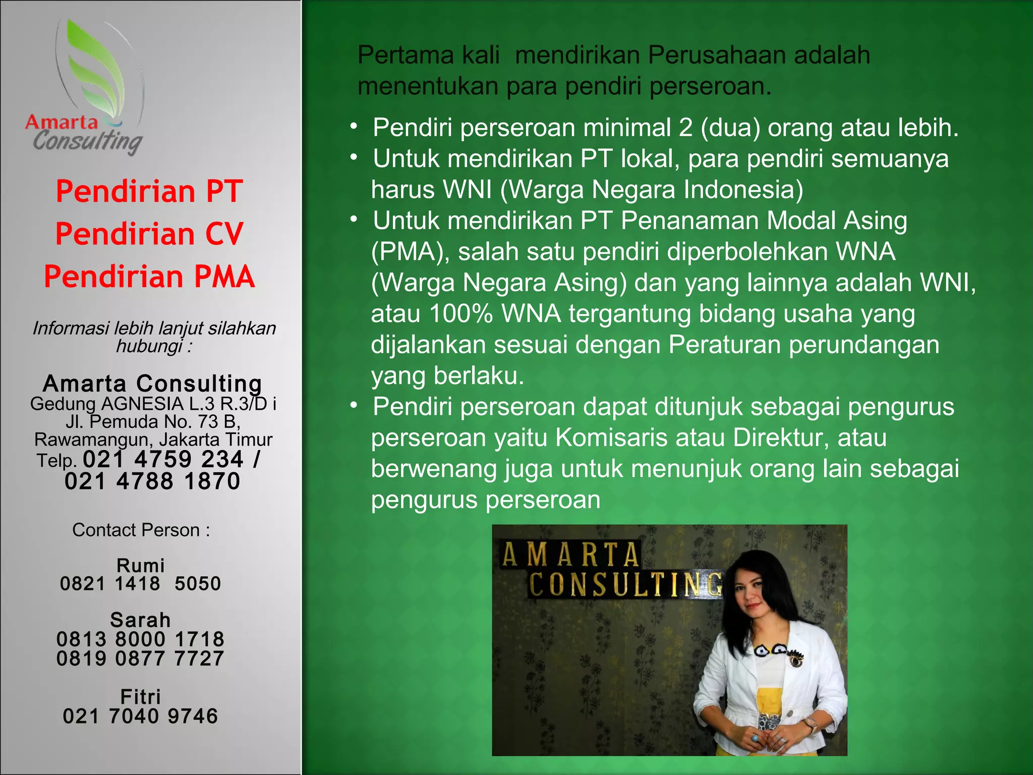 Pendirian pt cv pma | PPT