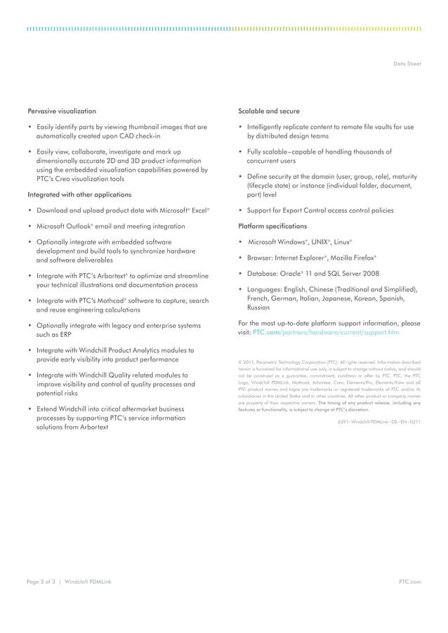 PTC Windchill PDMLink Data Sheet – Streamlining Product Data Management ...