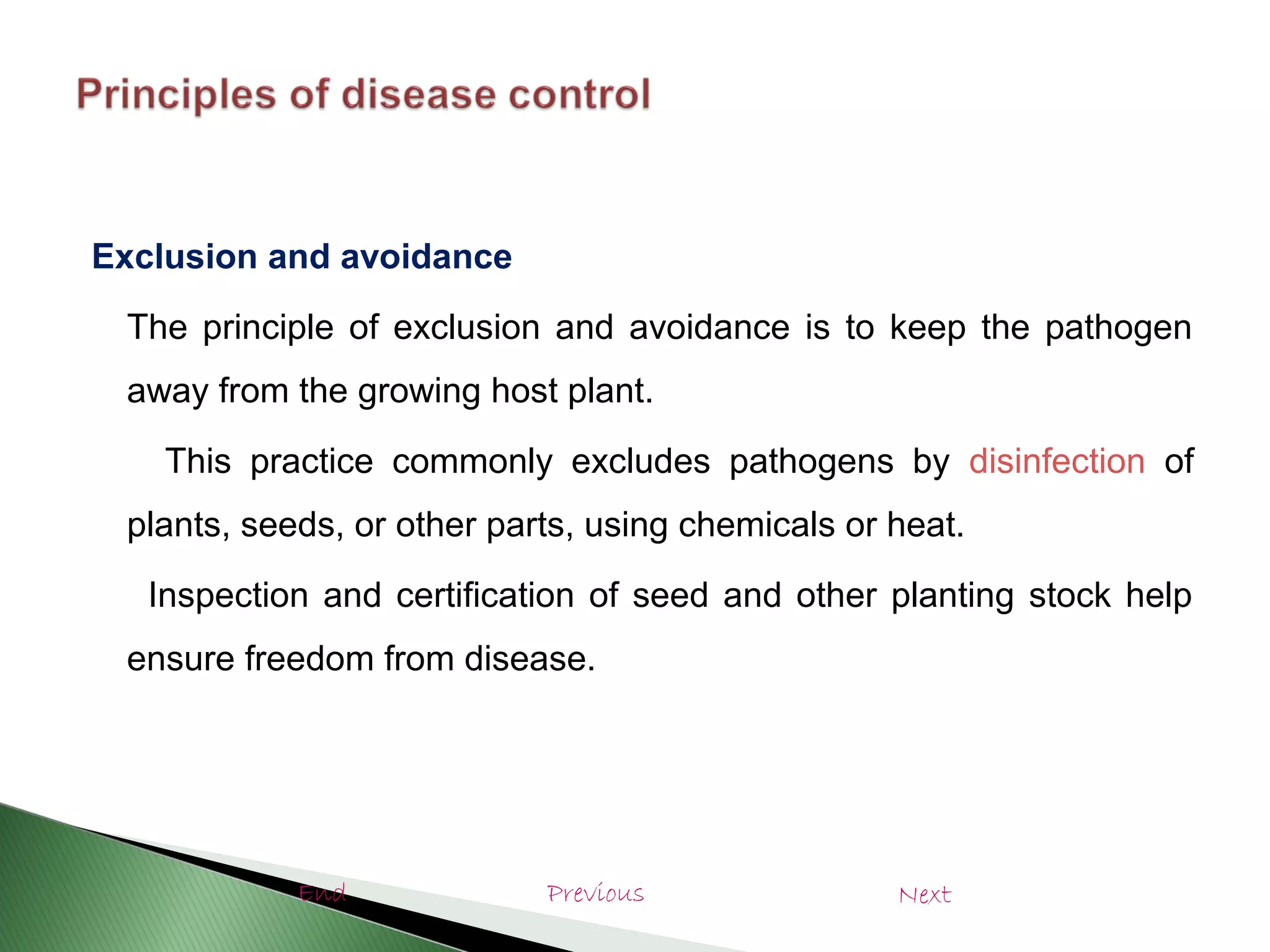 principle of disease(caused by pathogen) control & management | PPT