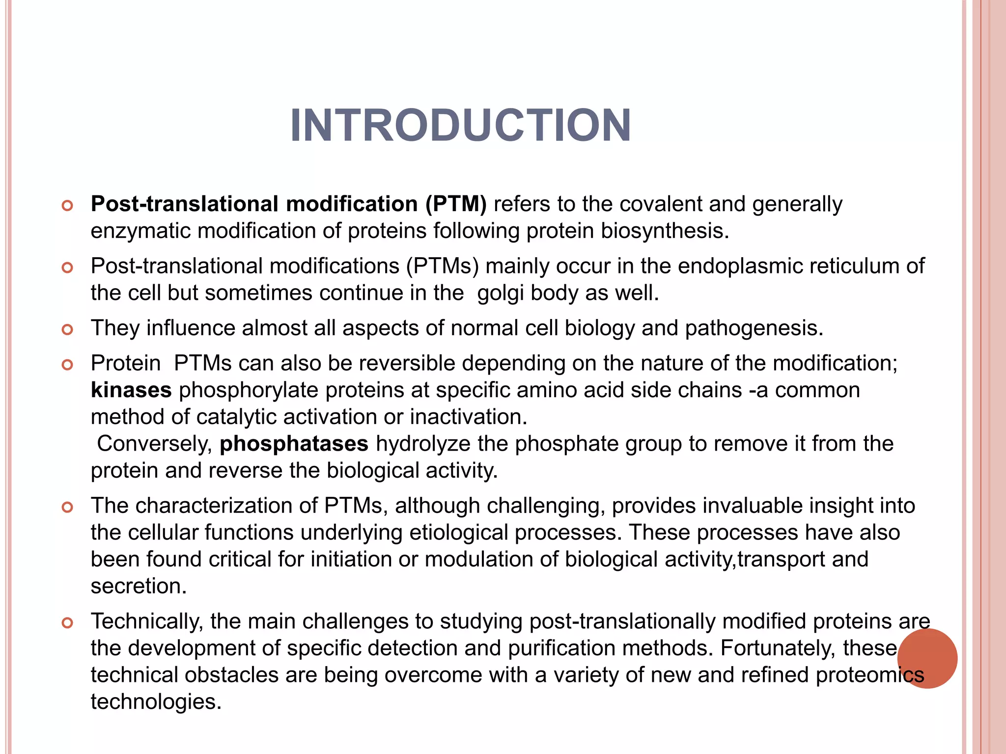 Post translational modifications | PPTX