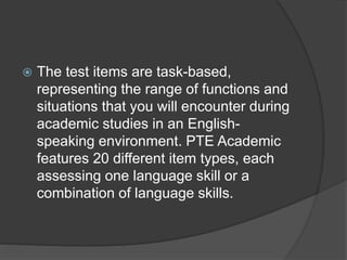 pearson test of english academic test | PPTX