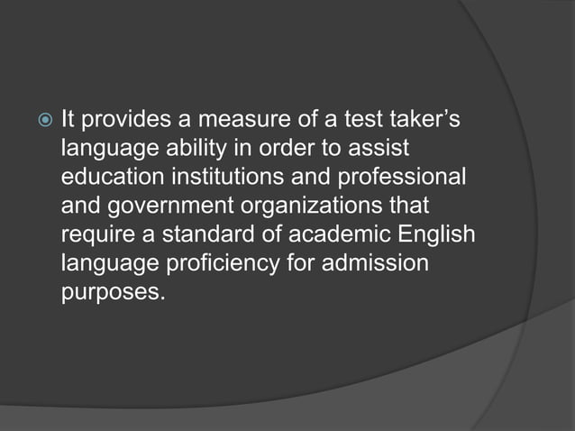 pearson test of english academic test | PPT