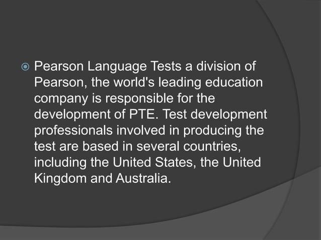 pearson test of english academic test | PPT