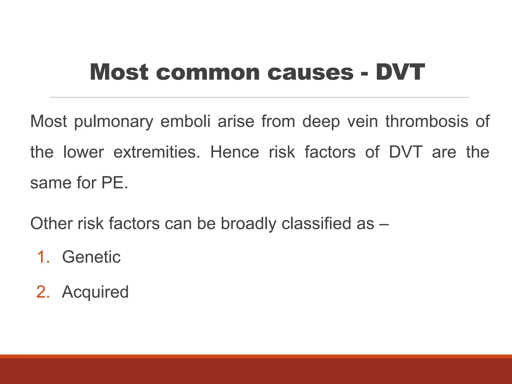 Pulmonary Thromboembolism - etilogy, types, medical- Surgical and ...