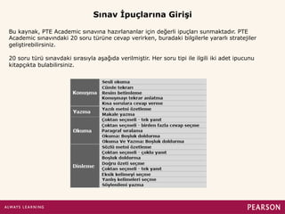 PTE Academic Sınav İpuçları | PDF