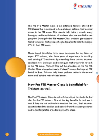 PTE Classes Business Porfile for PTE visiting promotion | PDF