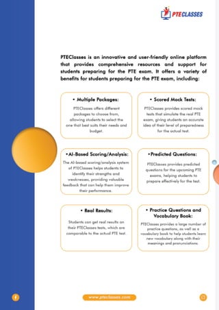 PTE Classes Business Porfile for PTE visiting promotion | PDF