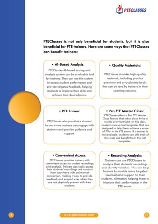 PTE Classes Business Porfile for PTE visiting promotion | PDF
