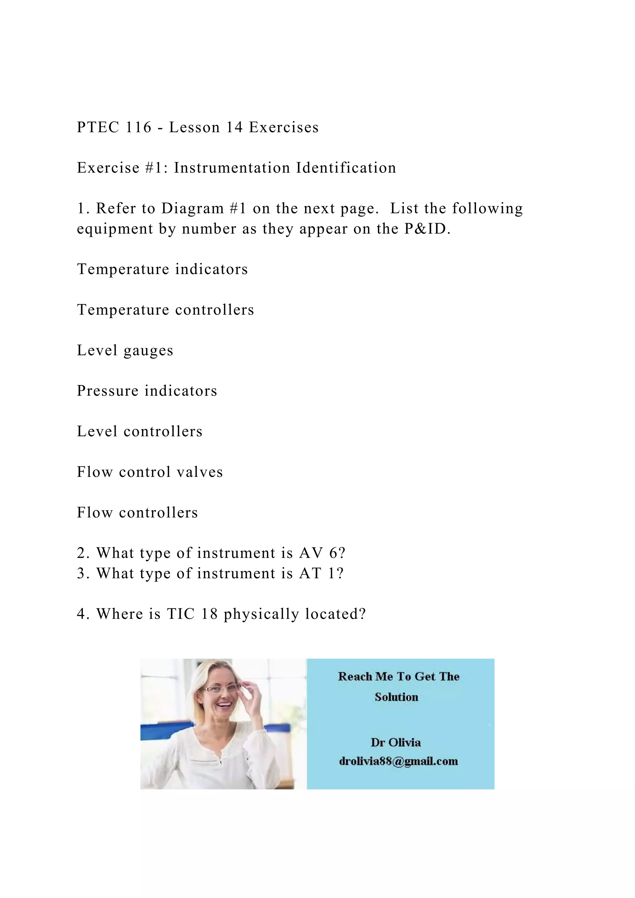 PTEC 116 - Lesson 14 ExercisesExercise #1 Instrumentation Ide.docx
