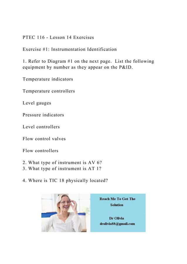 Ptec 116 Lesson 14 Exercisesexercise 1 Instrumentation Idedocx
