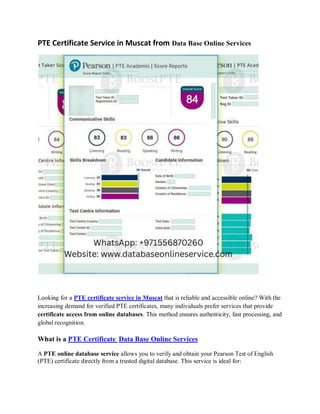 PTE Certificate Service in Muscat from Data Base Online Services.pdf