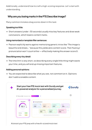 PTE Describe Image Guide: Scoring, Mistakes & Tips (2026) | PDF