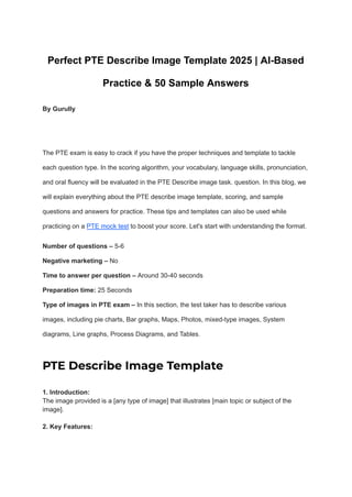 PTE Describe Image Template 2025_ Master Every Image Type with 50 ...