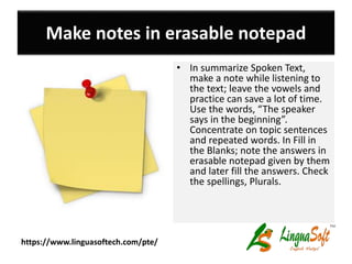 Pte listening tips | PPTX