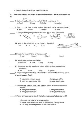 english for u and me in 1st quarter 123 _as4 | DOCX