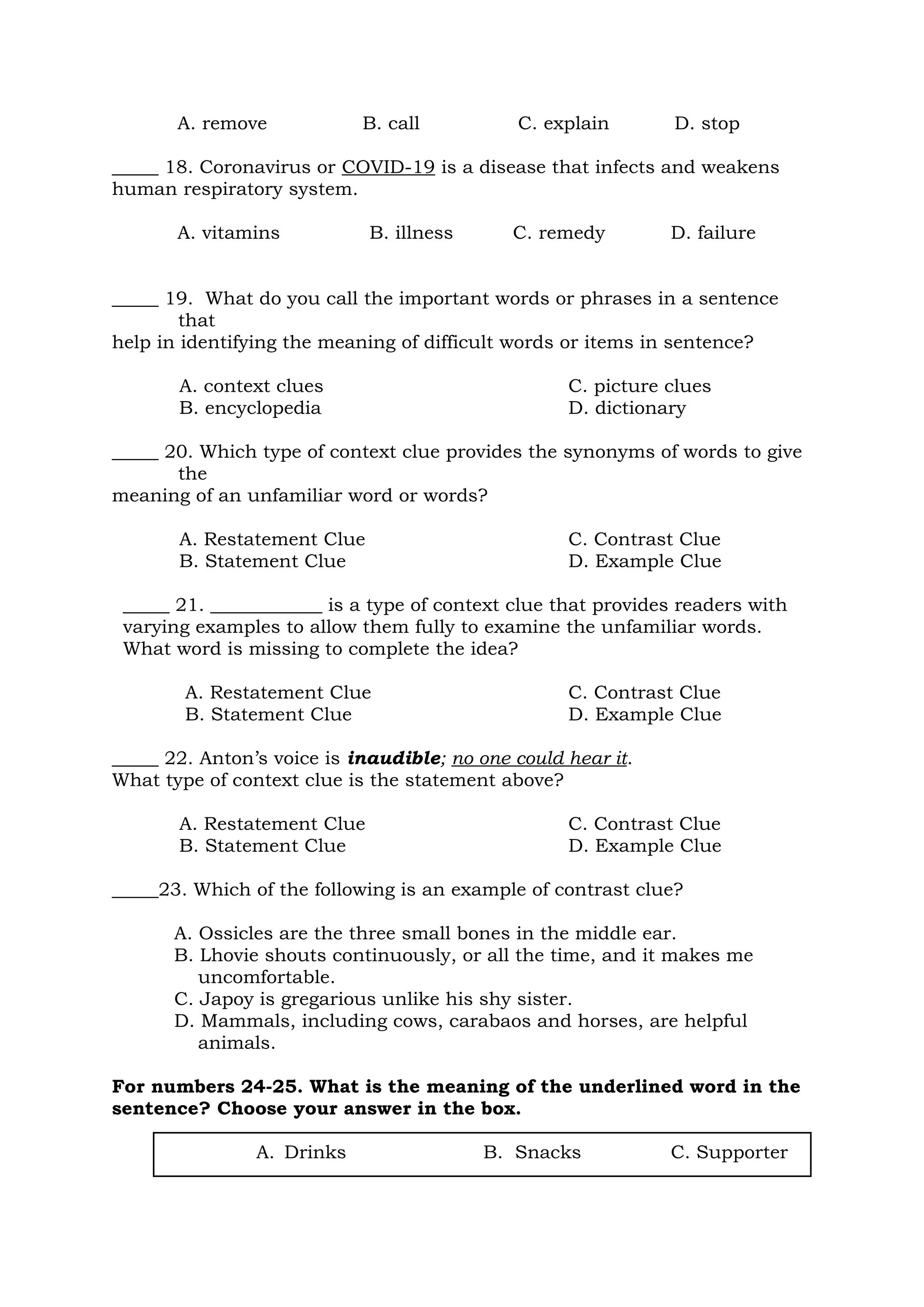 periodical exam ing english 5 quarter 1 elementary education | PDF