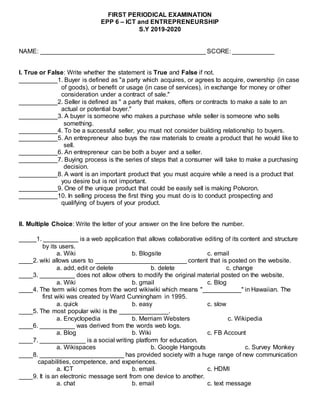 Pt epp ict 6-q1 | DOC