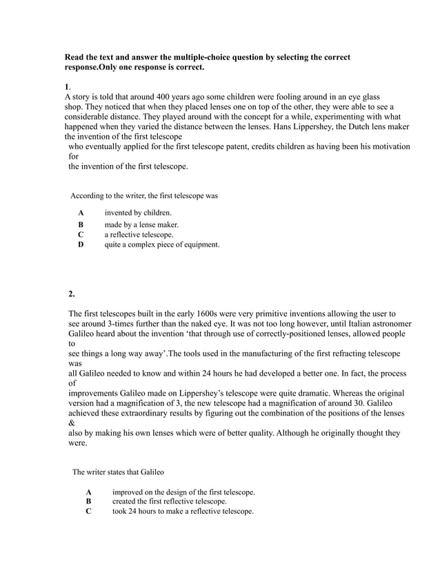 PTE complete Reading test by Pravin Sir | PDF