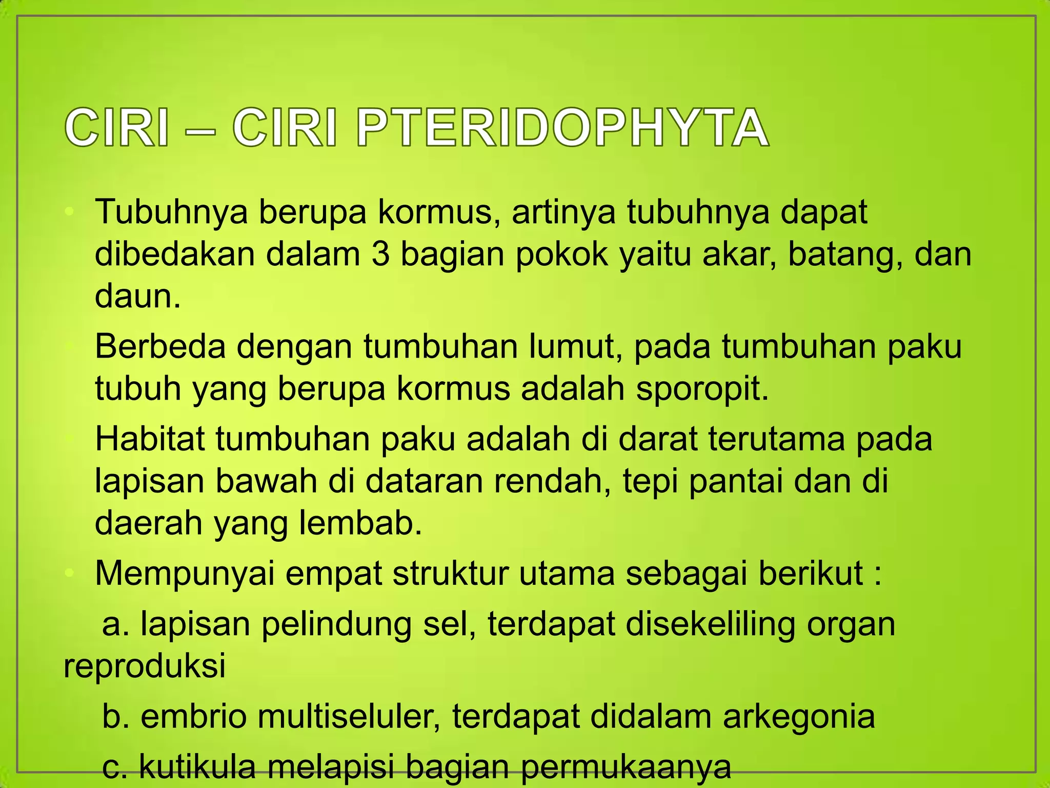 Pteridophyta - Paku Tanduk Rusa | PPTX