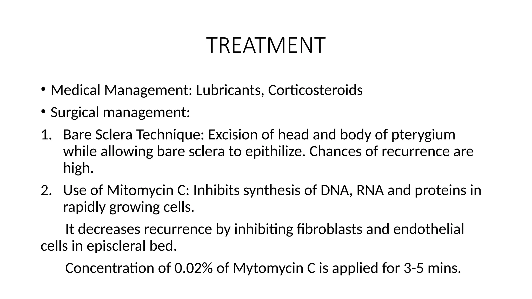 Role of Mitomycin in prevention of pterygium | PPTX