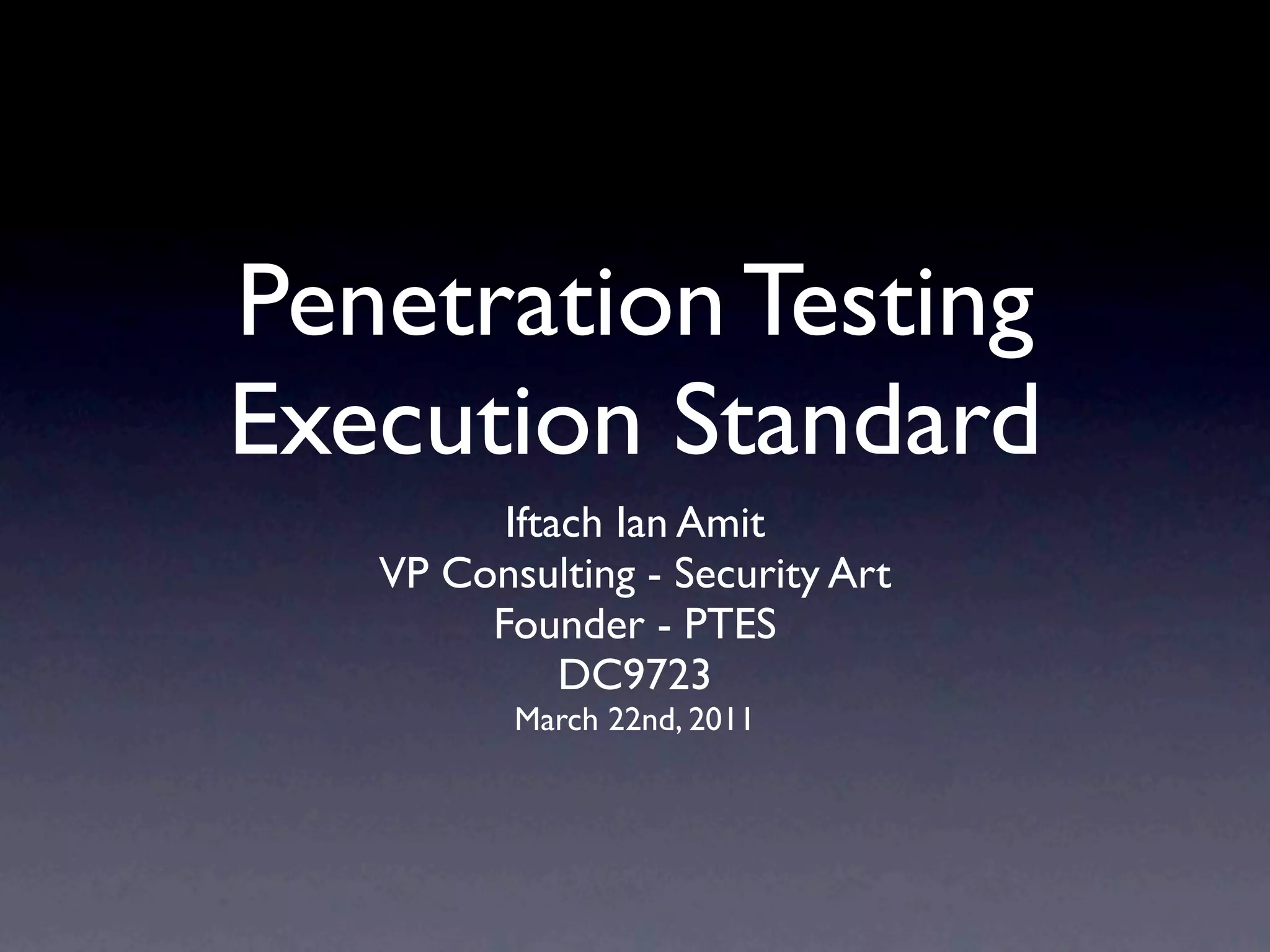 Penetration Testing Execution Standard Pdf Technology And Computing 1390