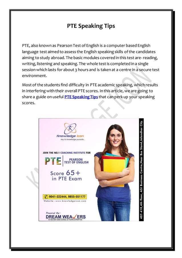 PTE Speaking Tips | PDF