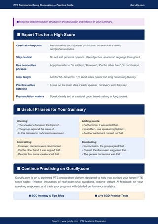 PTE Summarize Group Discussion Practice Questions with Answers (2025 ...