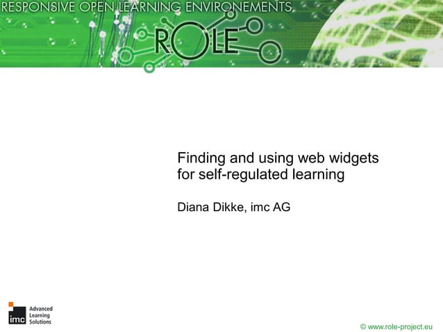 Finding and using web widgets for self-regulated learning | PDF | Home Entertainment Systems ...