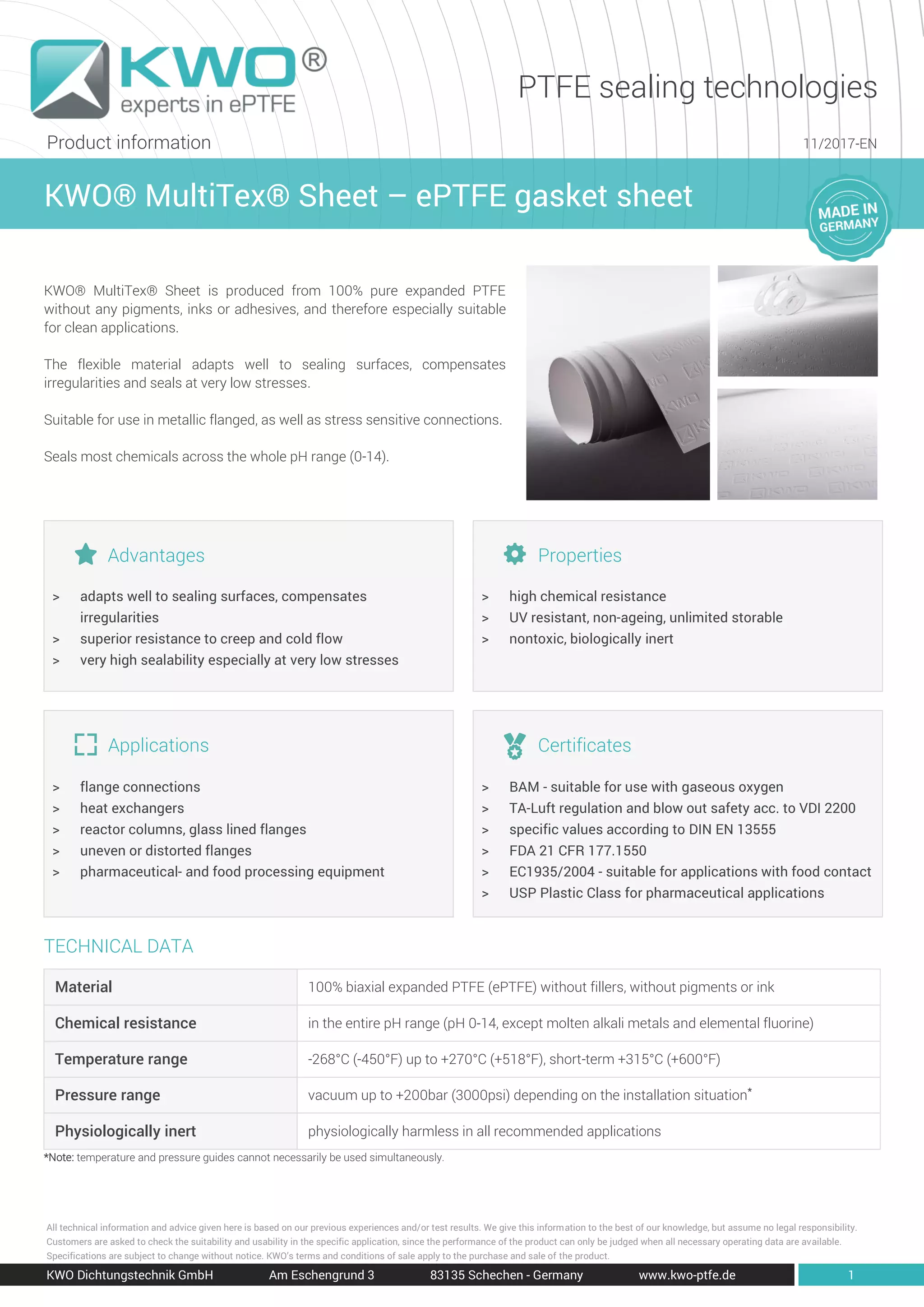 ePTFE Gasket Sheet | PDF