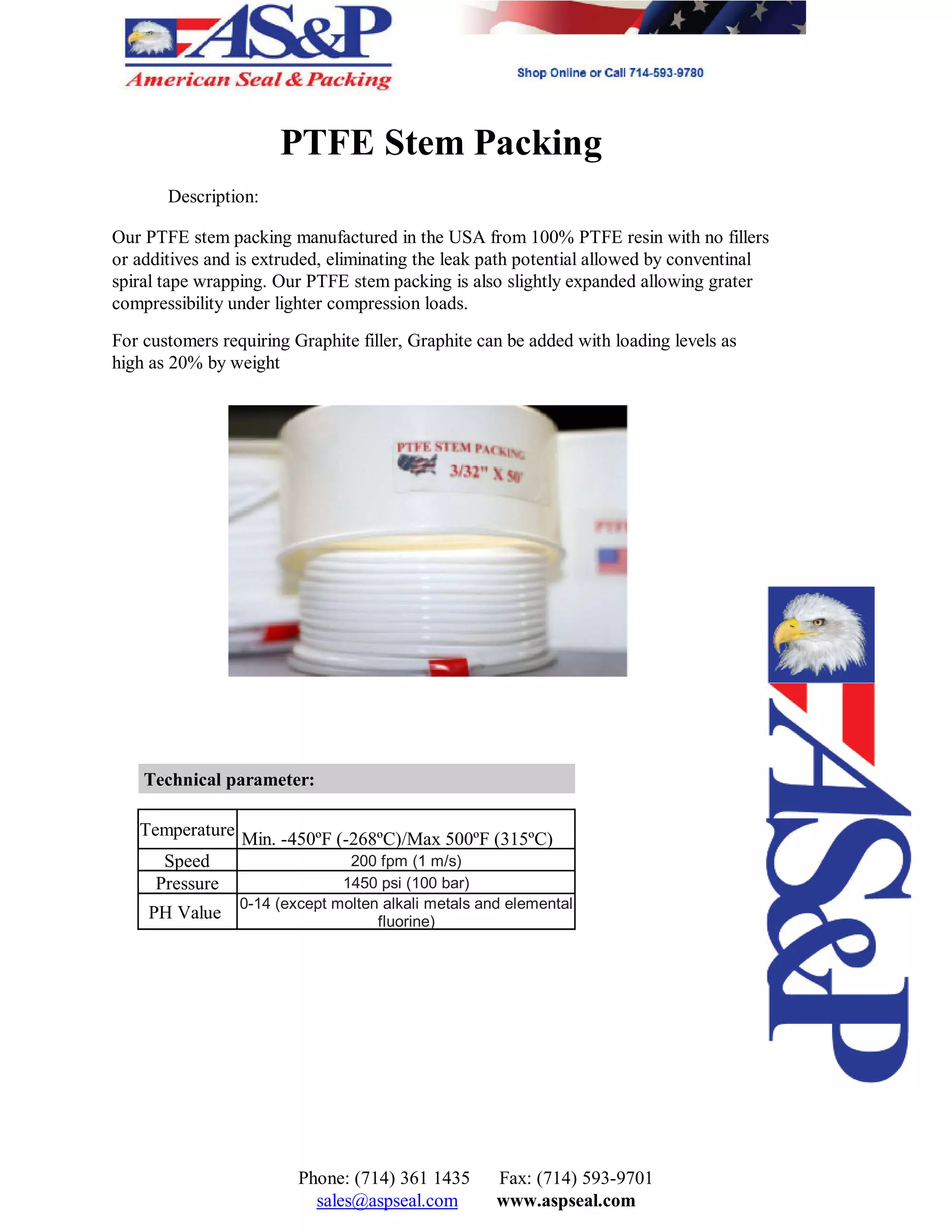 PTFE Stem Packing | PDF