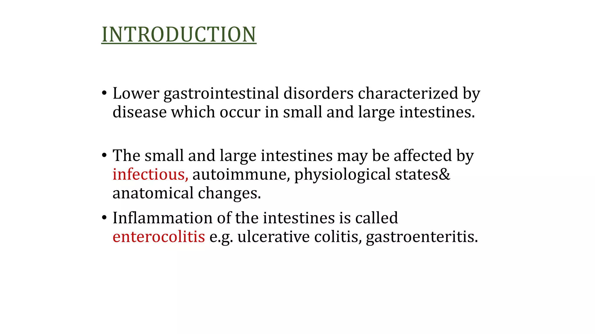 introduction of lower GI disorders | PPTX