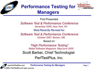 Ptformanagersppt - Scott Barber | PDF
